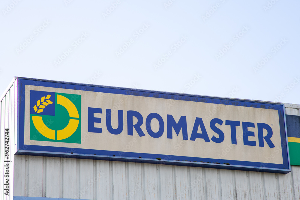 euromaster car service sign text and brand logo facade station shop ...