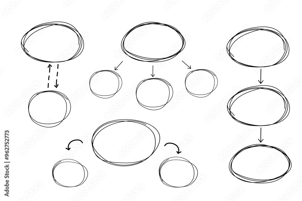 Mind map infographic diagram doodle line free hand drawing. Idea scheme ...