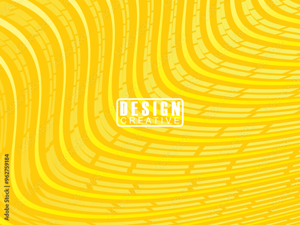 Abstract futuristic yellow background with wave design. Realistic 3d ...