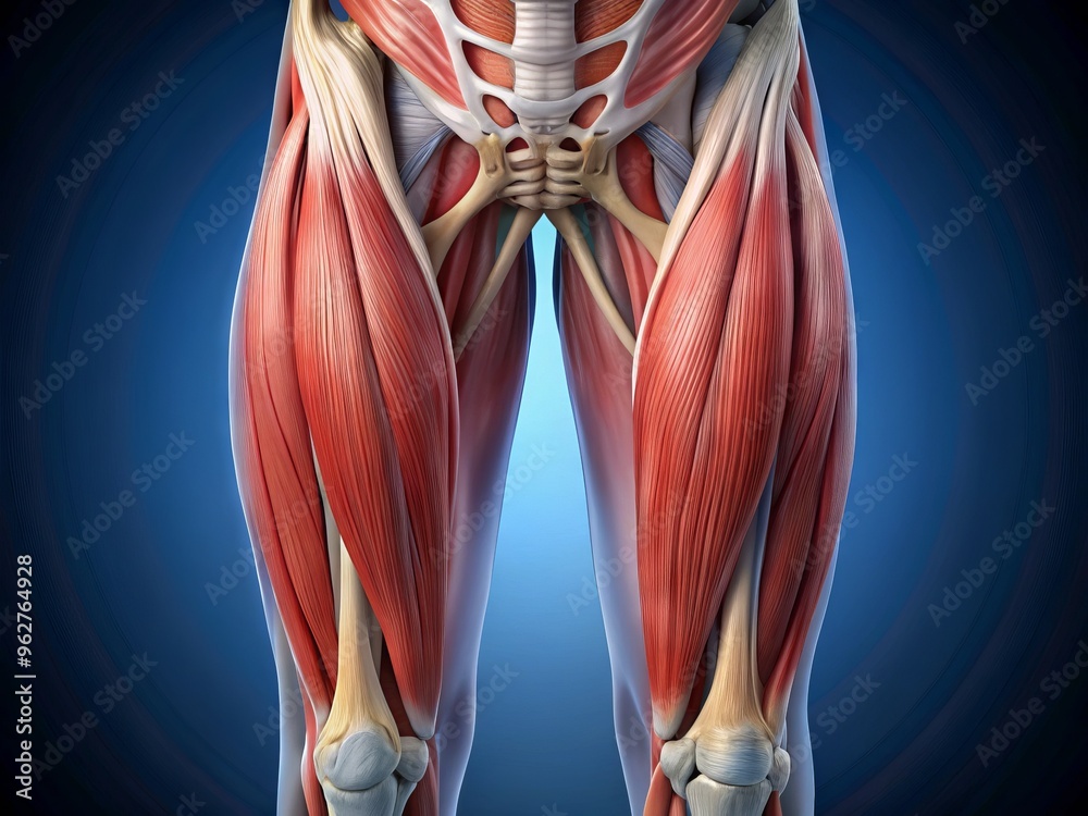 A Cross-Sectional View Of The Thigh Showcasing The Quadriceps Femoris ...