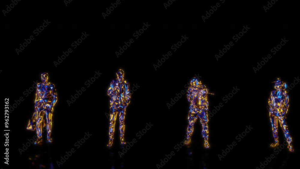 Rendering 3D animation, VISUAL EFFECTS people different characters ...