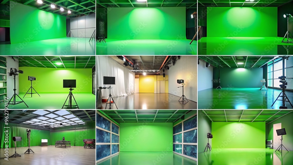 Vibrant green screen video backgrounds with subtle gradient effects and ...