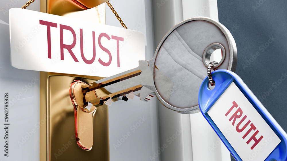 Truth leads to Trust - it's a key to unlock trust. A door key metaphor ...
