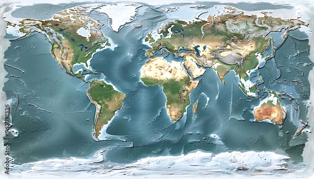 World Map Topography: A captivating and detailed illustration of the ...