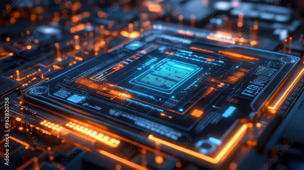 Holographic Cybersecurity Assessment Platform Ai Driven Threat Detection Glowing Data