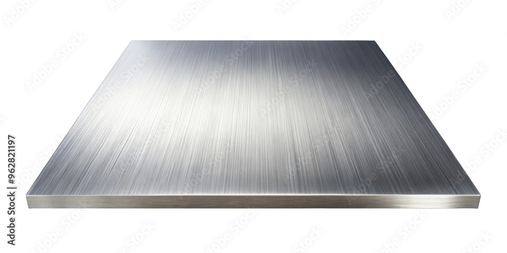 Rectangular brushed metal panel featuring a reflective surface and ...