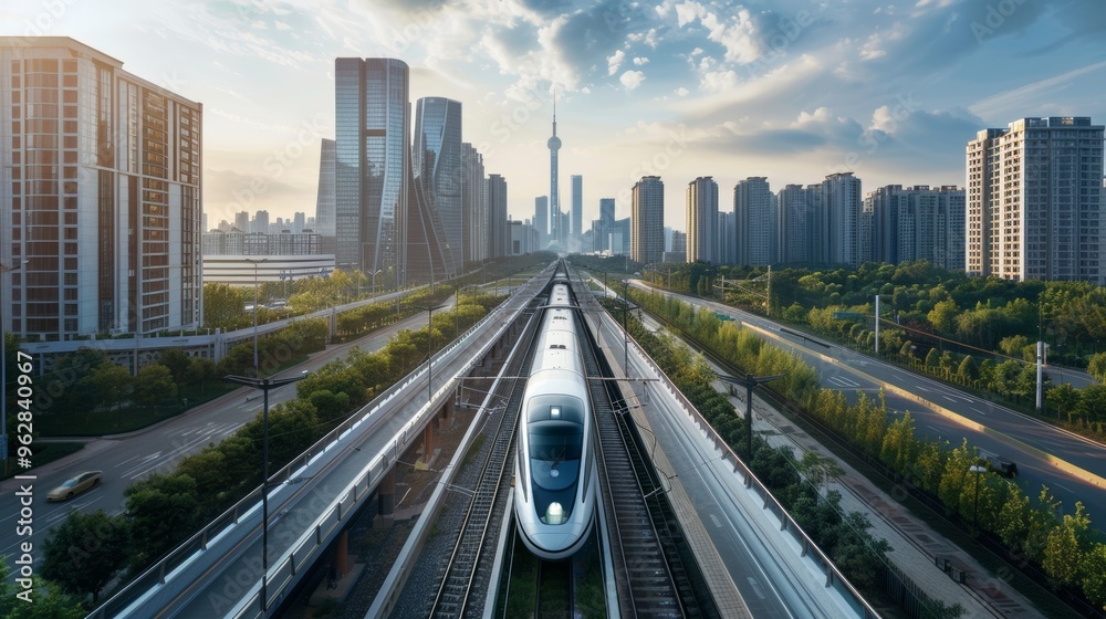 Photo of the high-speed rail network interface, showing the seamless ...