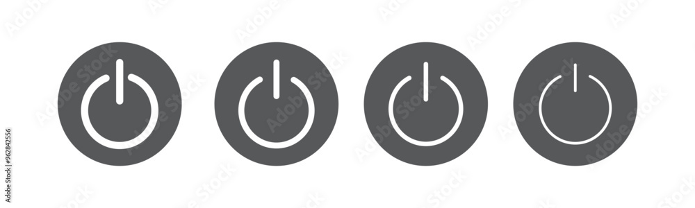 On off power button icon vector set. Power on off or switch on off ...