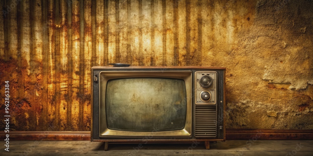 Vintage dusty grunge background with analog TV defects and film noise ...