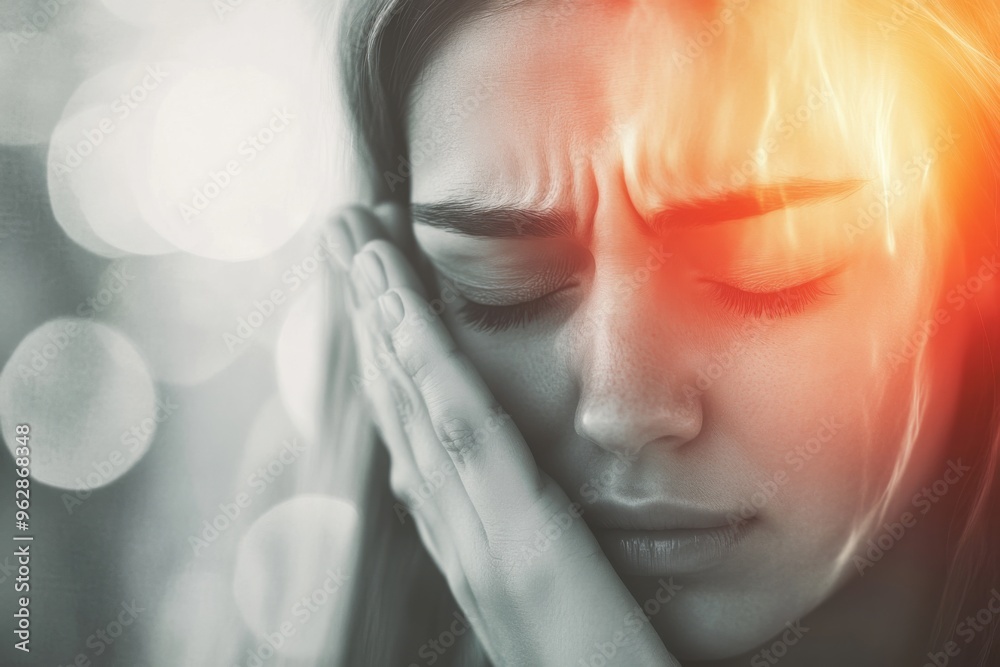 A compassionate visual of a person holding their face in pain, with a ...