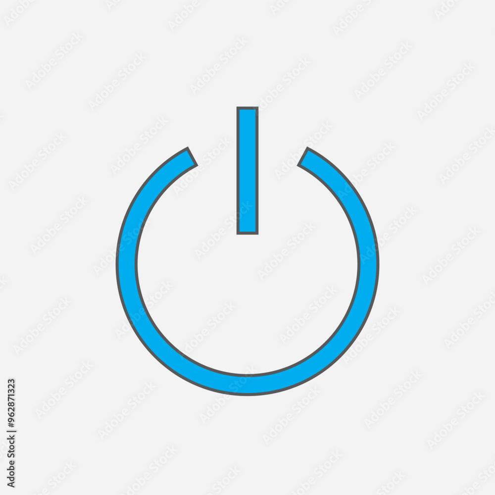 power button icon vector isolated on white background, logo concept of ...