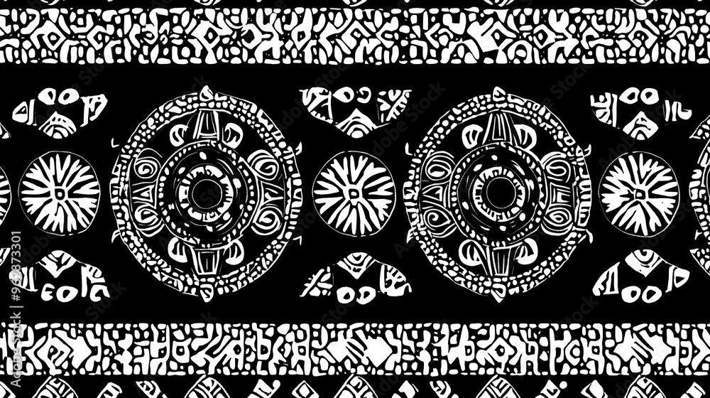 A detailed digital rendering of a Ghanaian fabric pattern showcasing ...