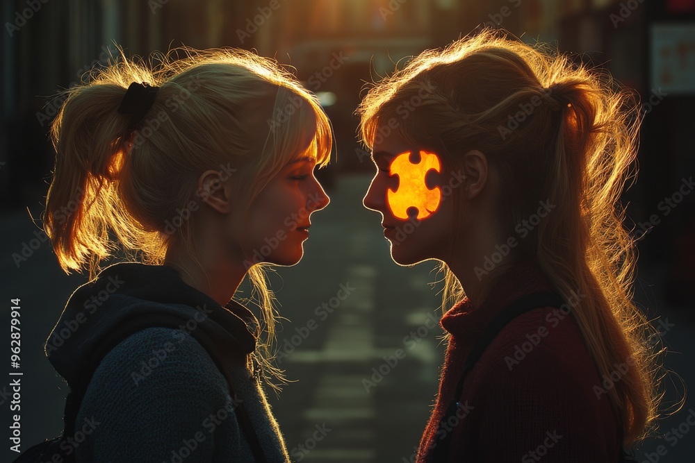 Cognitive robustness Brain imaging Two women facing each other with a ...