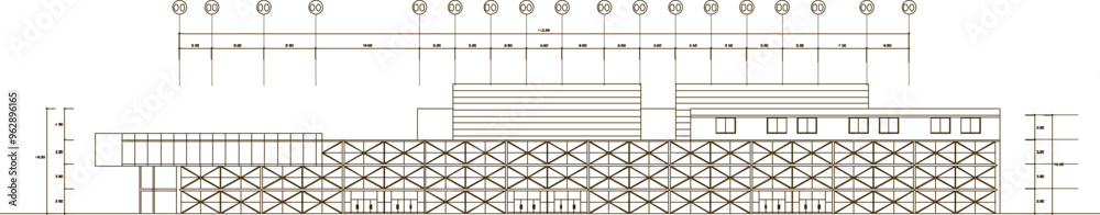 Vector sketch illustration of an architectural engineering design ...