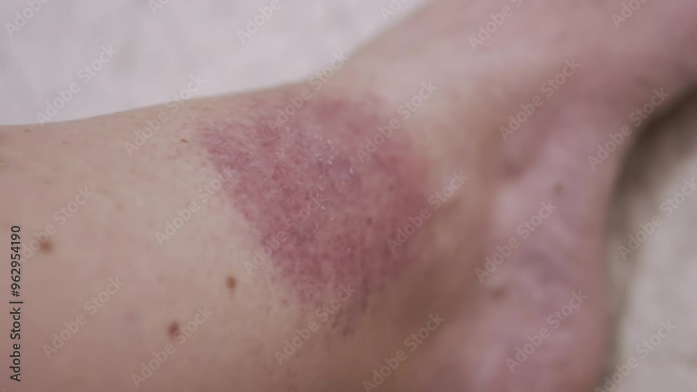 Close up, Formation of a Large Red Spot on the Skin from a Tick Bite ...