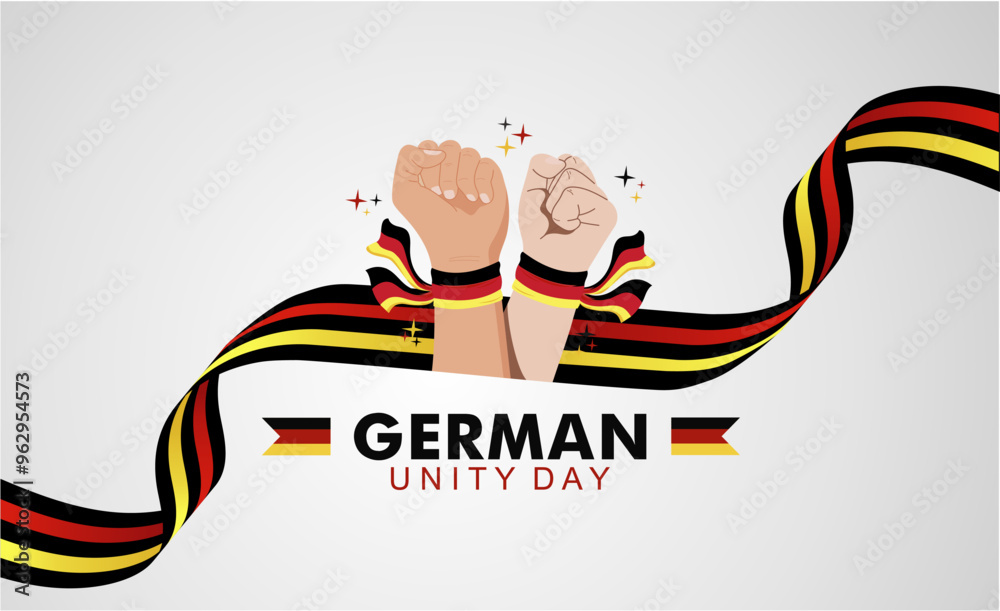 34th Anniversary of German Unity Day 3rd October 2024 Banner with ...