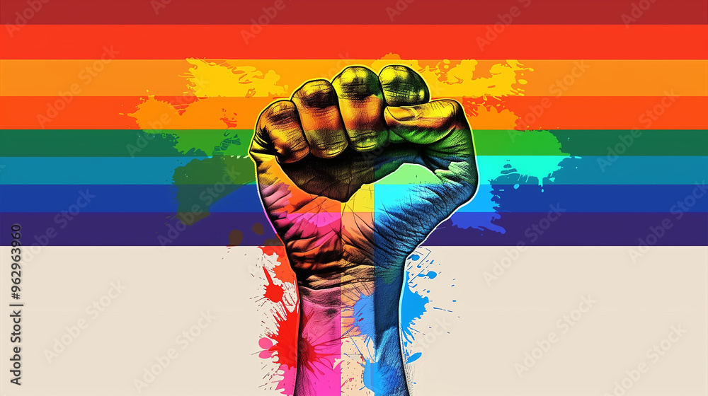 Pride fist lgbt gay rainbow hand lgbtq flag day fight. Fist pride lgbt ...
