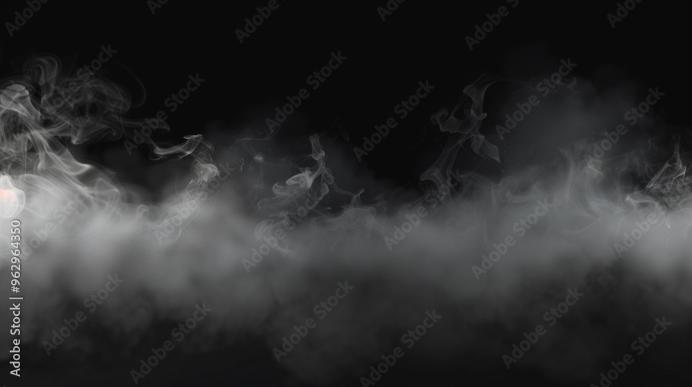 Smoke black ground fog cloud floor mist background steam dust dark ...