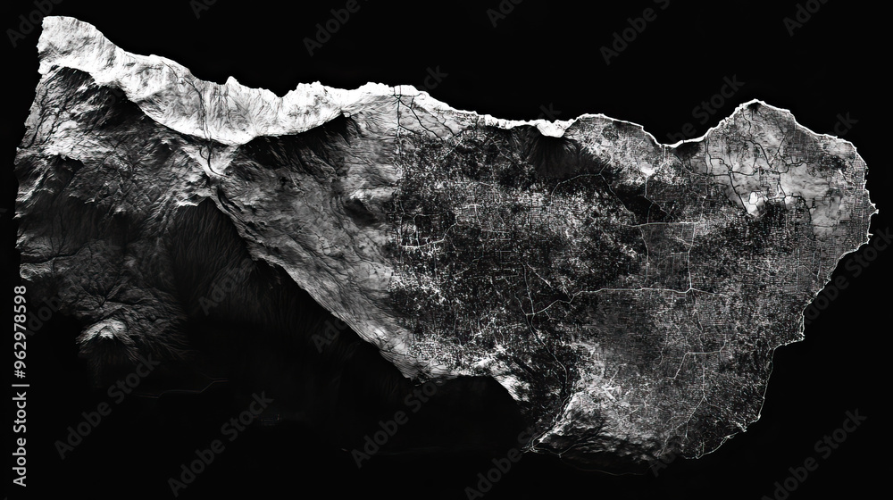 Technical aerial visual, 3D LiDAR GIS aerial map satellite scan model ...