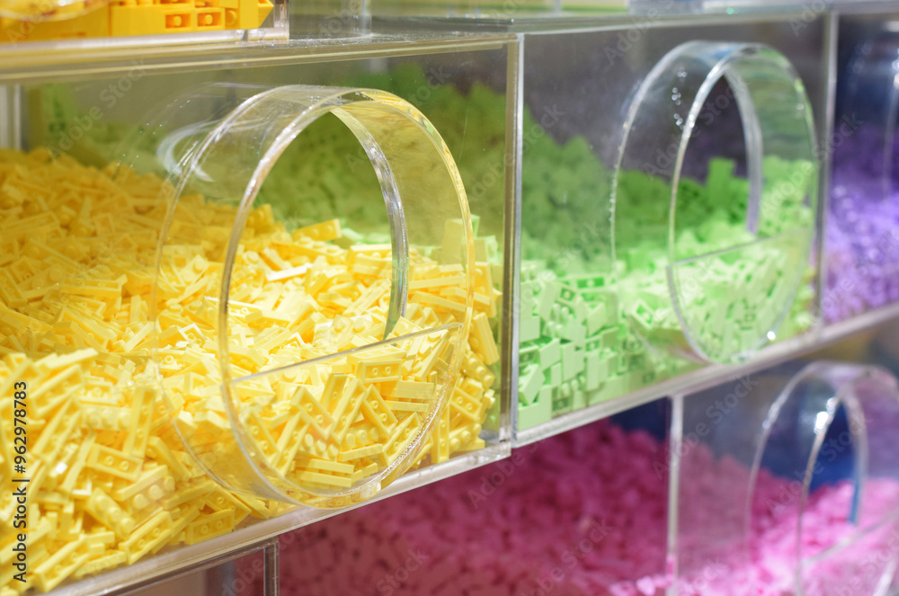 Popular children toy is lego colorful plastic bricks. Editorial ...