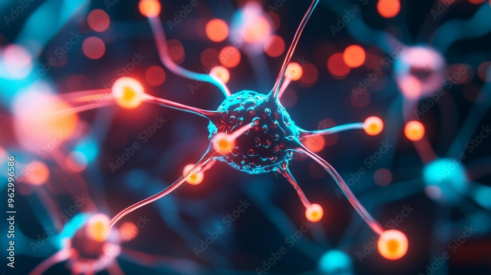 Visualization of synthetic neurons in a brain interface, synthetic ...