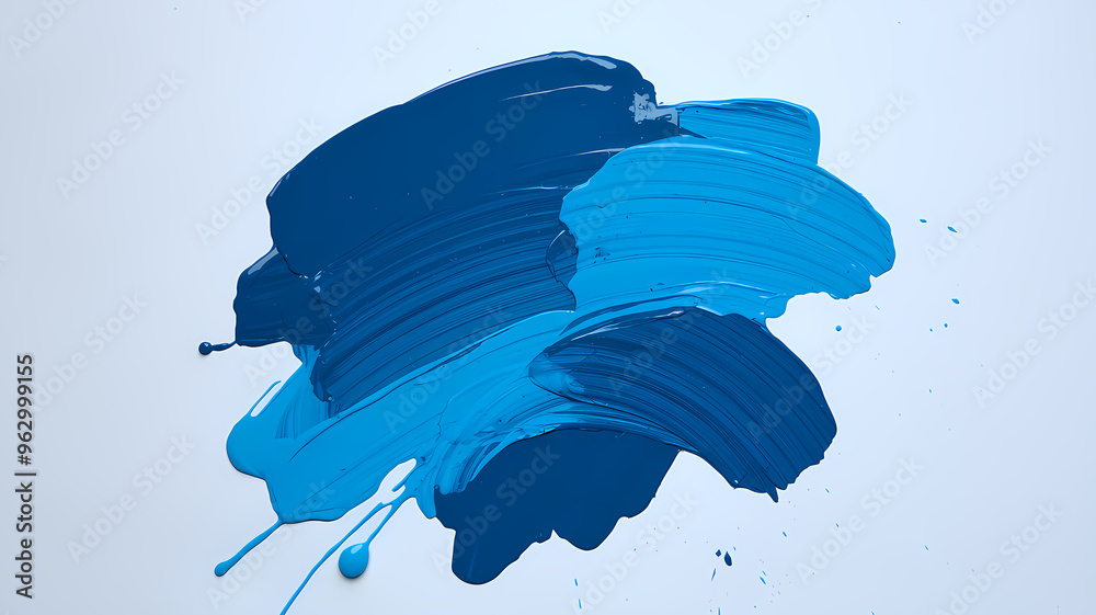 blue paint splashes, paint splatter, blot of paint, isolated on white ...