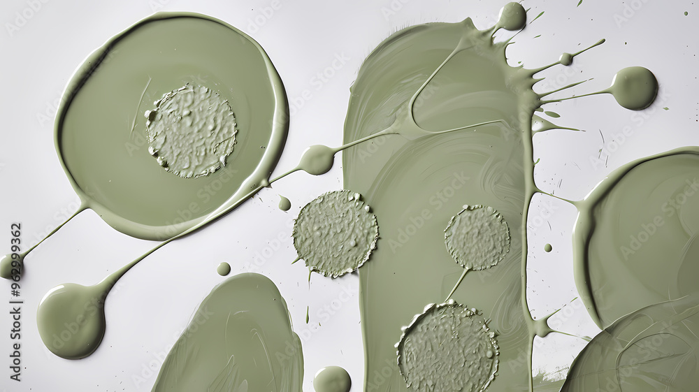 sage green paint splatter, muted green paint splash, isolated on white ...