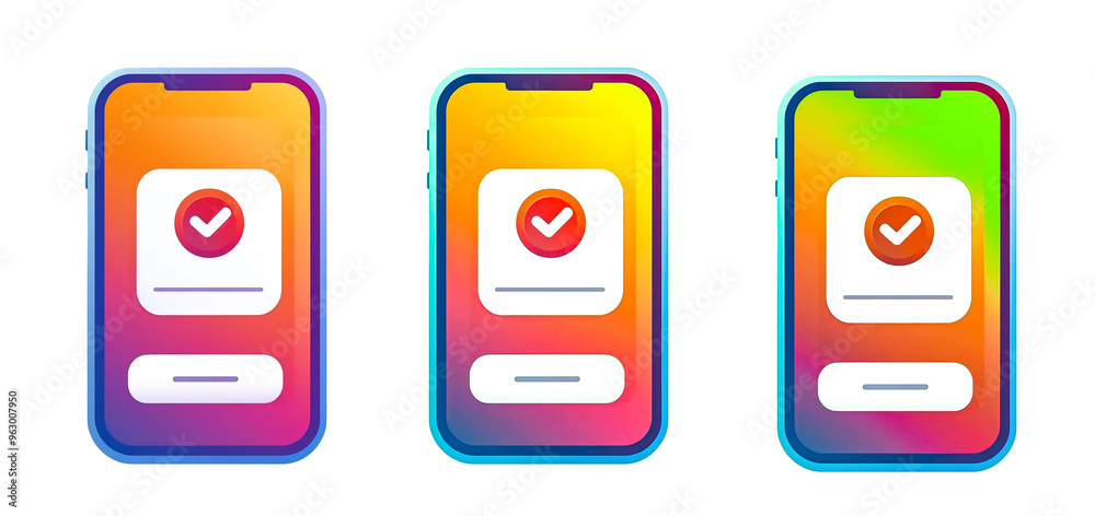Phone symbol on transparent background . Yellow phone sign with check ...