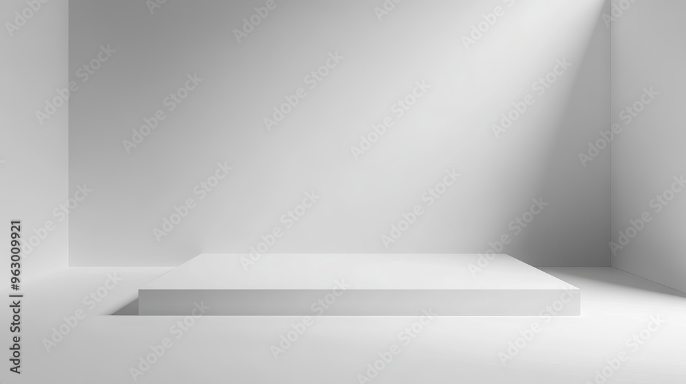Blank white gradient background with product display space, empty ...