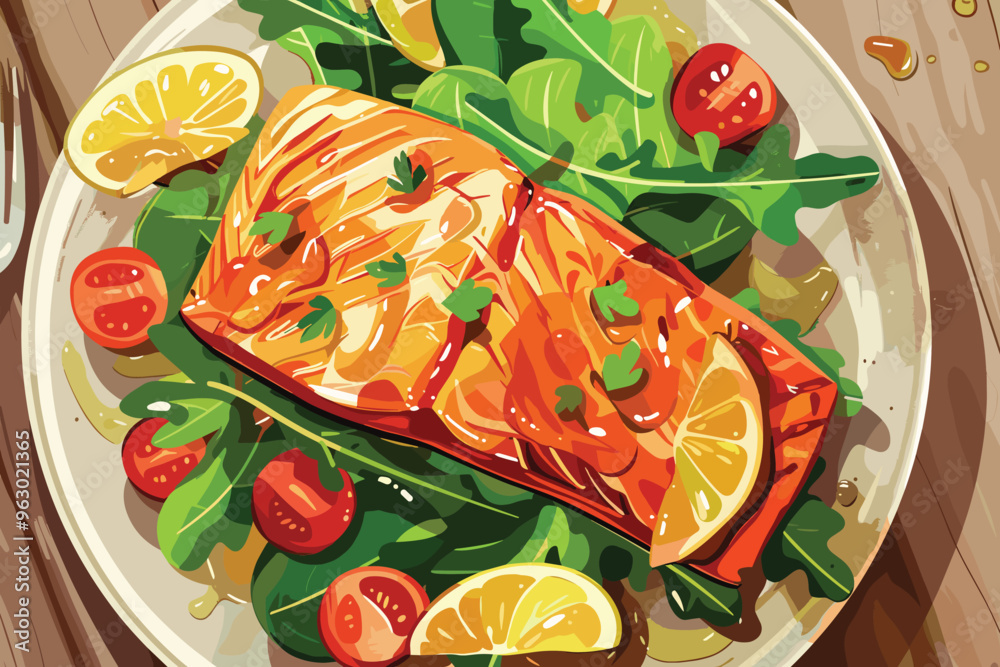 Vietnamese food spring rolls recipe illustration vector. Fresh ...