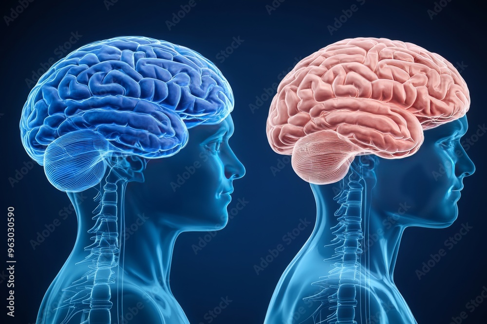 Mental potential Cognitive alignment X ray style rendering of two human ...