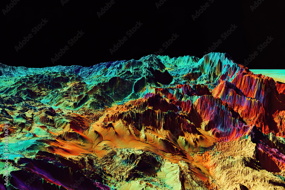 Technical aerial visual, 3D LiDAR GIS aerial map satellite scan model ...