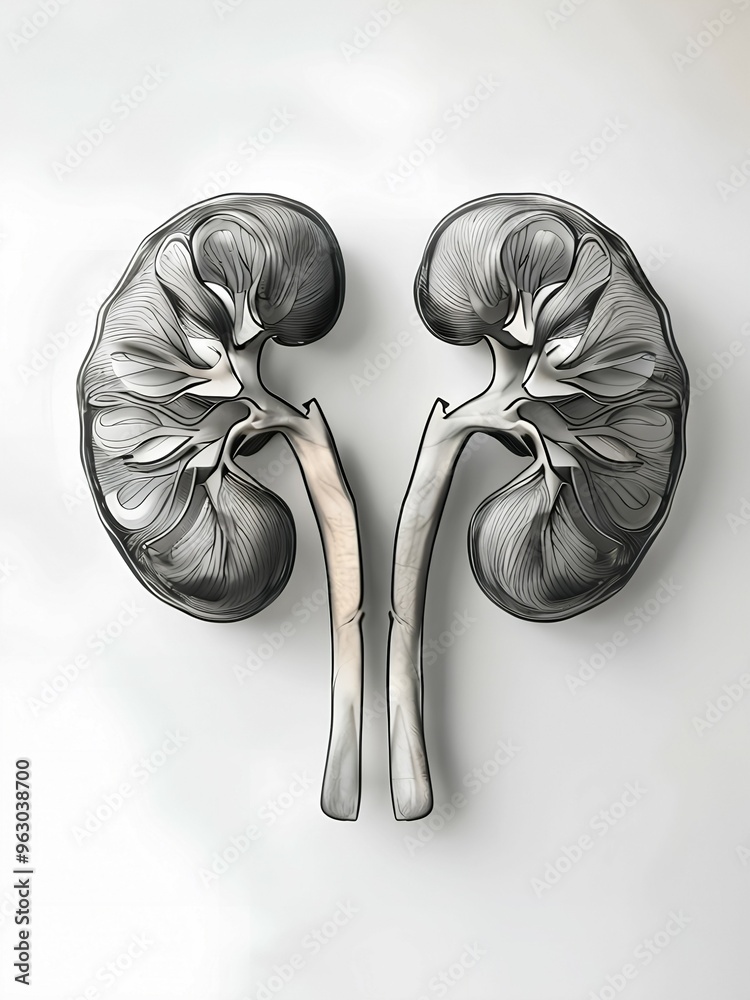 Human kidneys image, internal kidney organ, renal urinary filtration ...