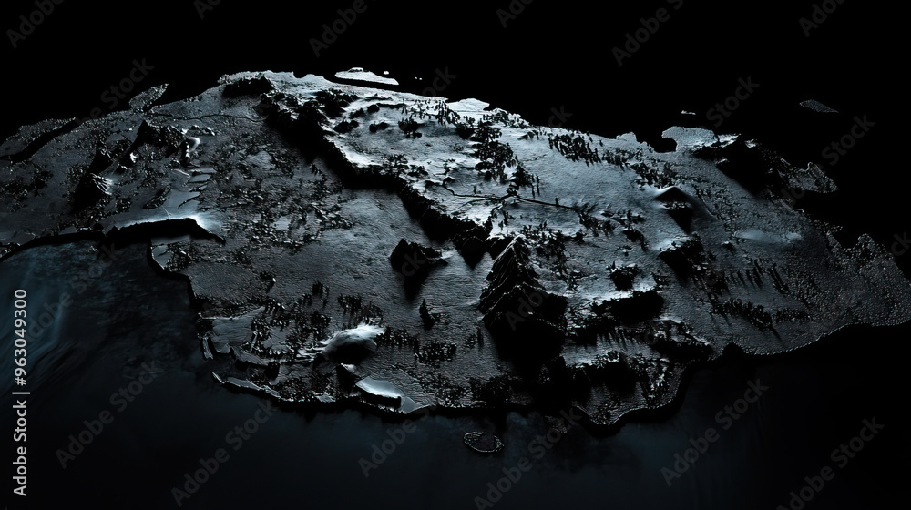 Technical aerial visual, 3D LiDAR GIS aerial map satellite scan model ...