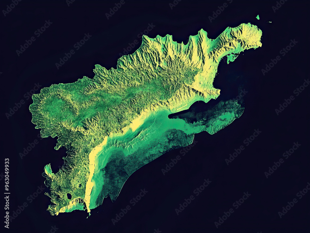 Technical aerial visual, 3D LiDAR GIS aerial map satellite scan model ...