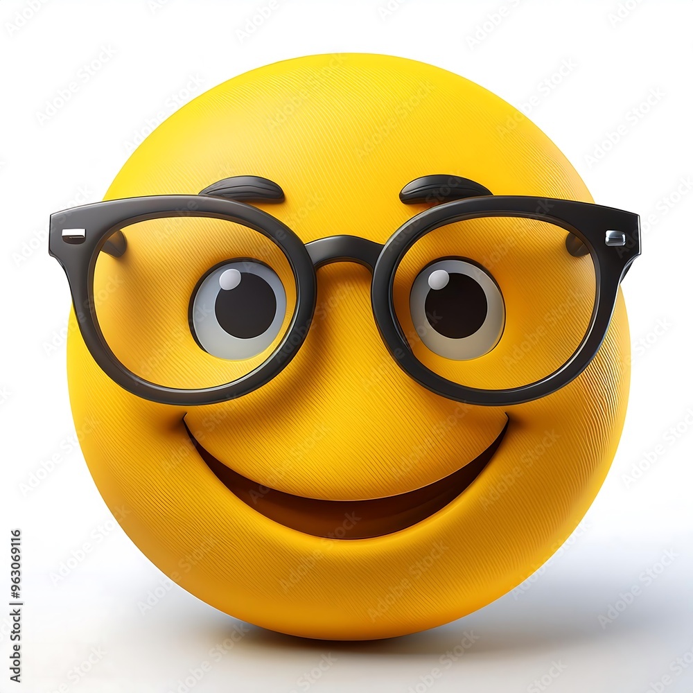 Smiley Face Wearing Glasses Stock Photo | Adobe Stock