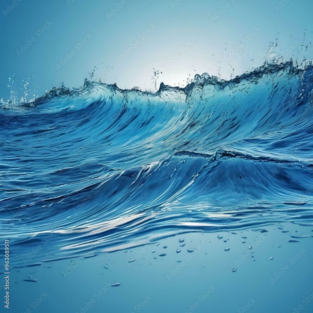 Beautiful blue tidal waves Stock Photo | Adobe Stock