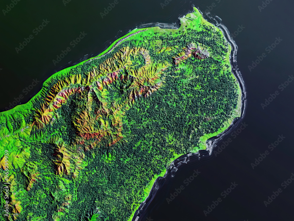 Technical aerial visual, 3D LiDAR GIS aerial map satellite scan model ...