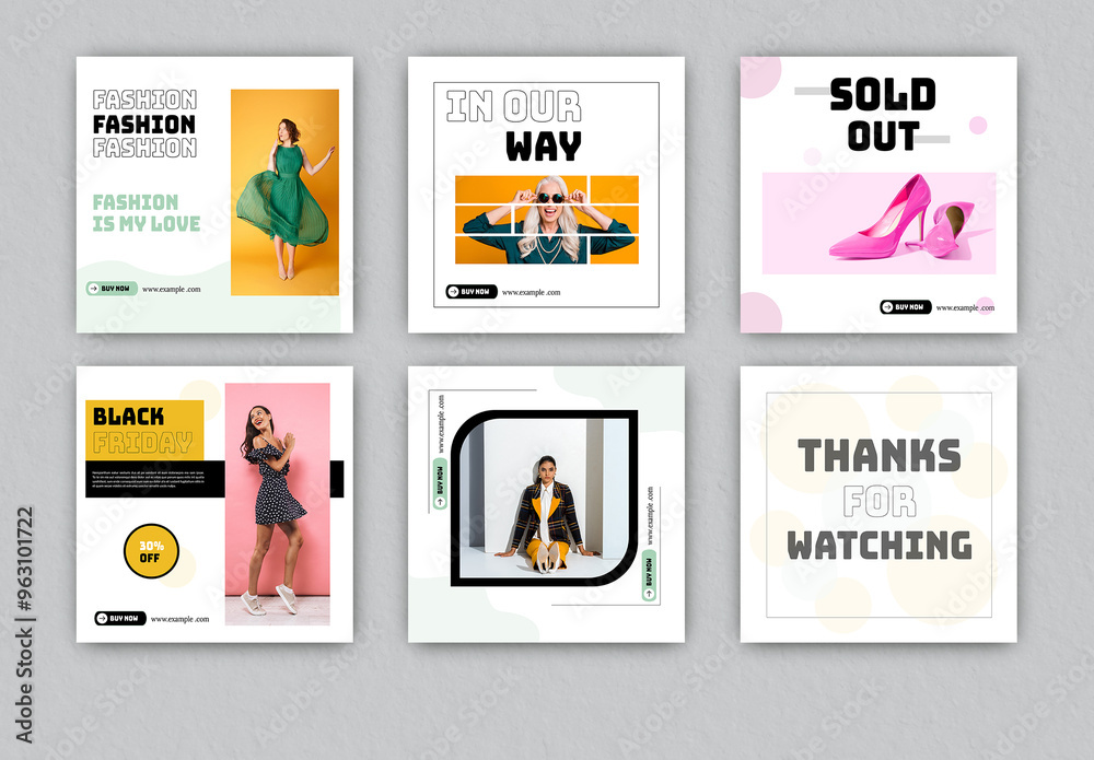 Social Media Post Card Template Layout Stock Template | Adobe Stock