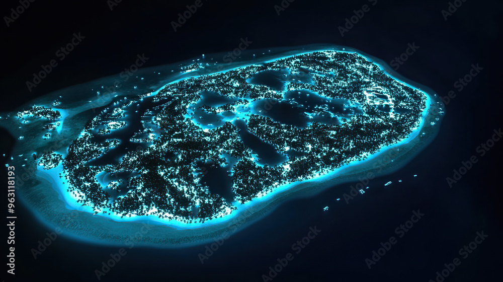 Technical aerial visual, 3D LiDAR GIS aerial map satellite scan model ...