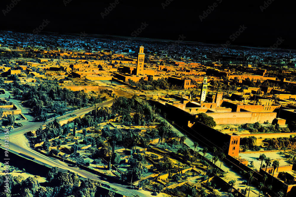 Technical aerial visual, 3D LiDAR GIS aerial map satellite scan model ...