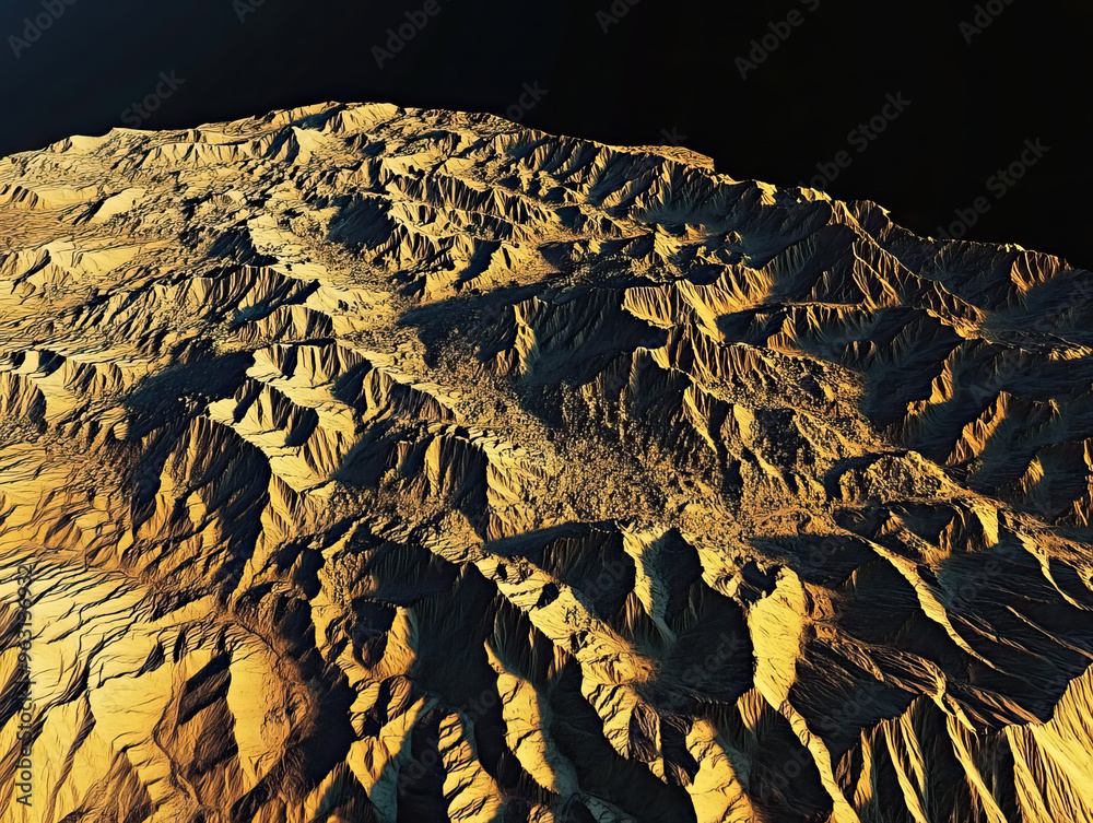 Technical aerial visual, 3D LiDAR GIS aerial map satellite scan model ...