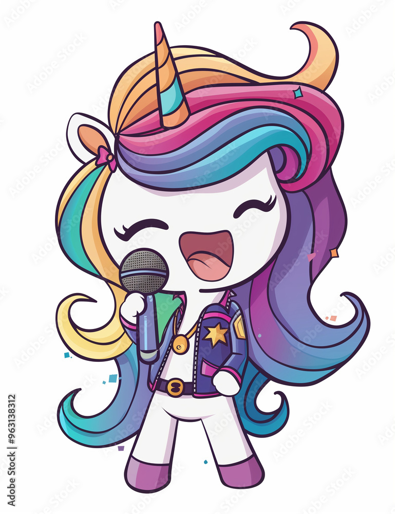 Lead Singer Unicorn Rockstar Coloring Pages: Bold Performance with ...