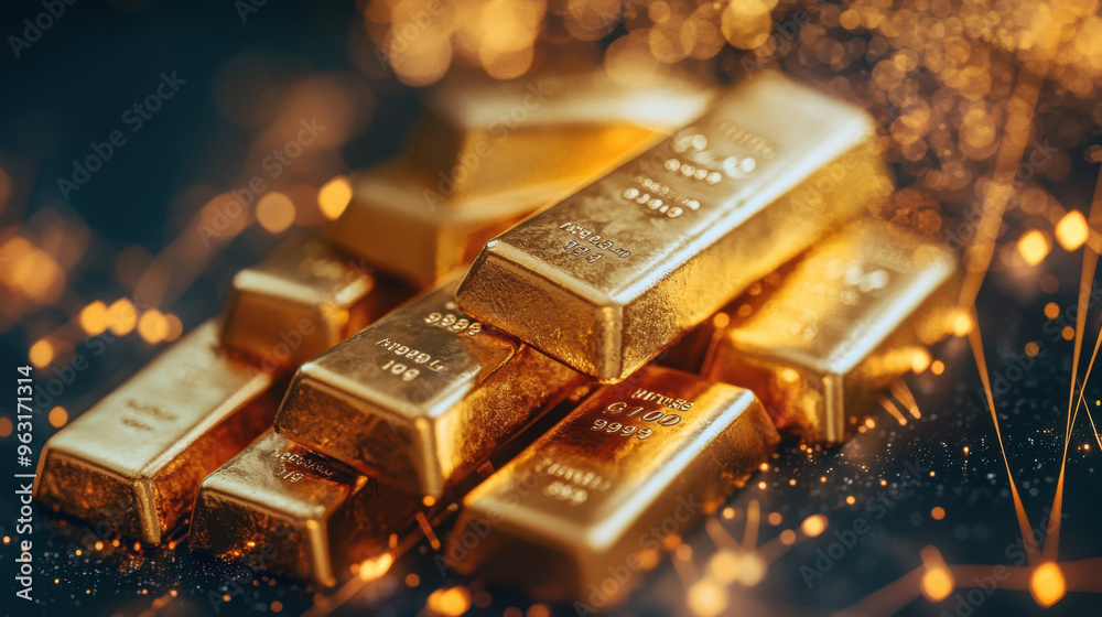 Gold Price Growth, Gold bars alongside a rising graph, illustrating the ...