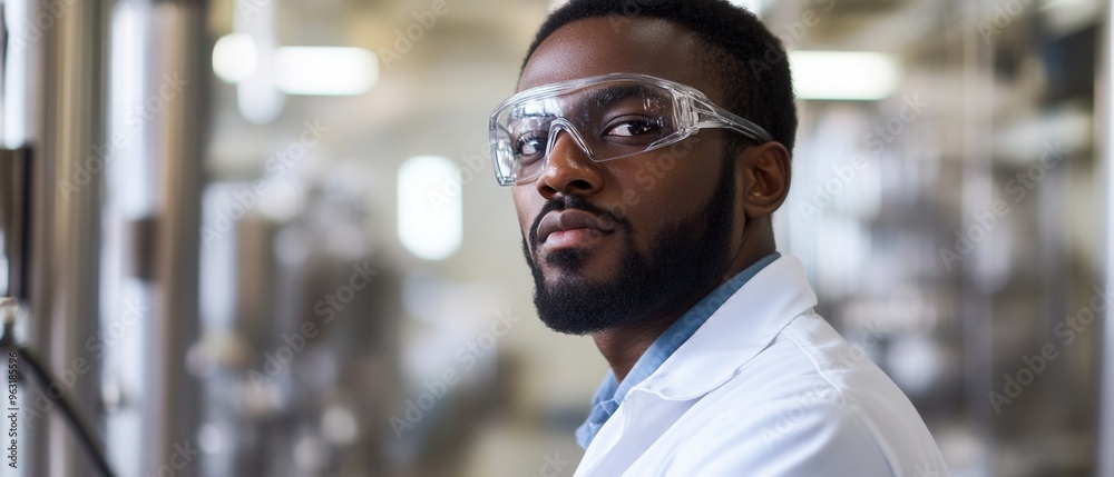 Black man quality control inspector overseeing quality control ...