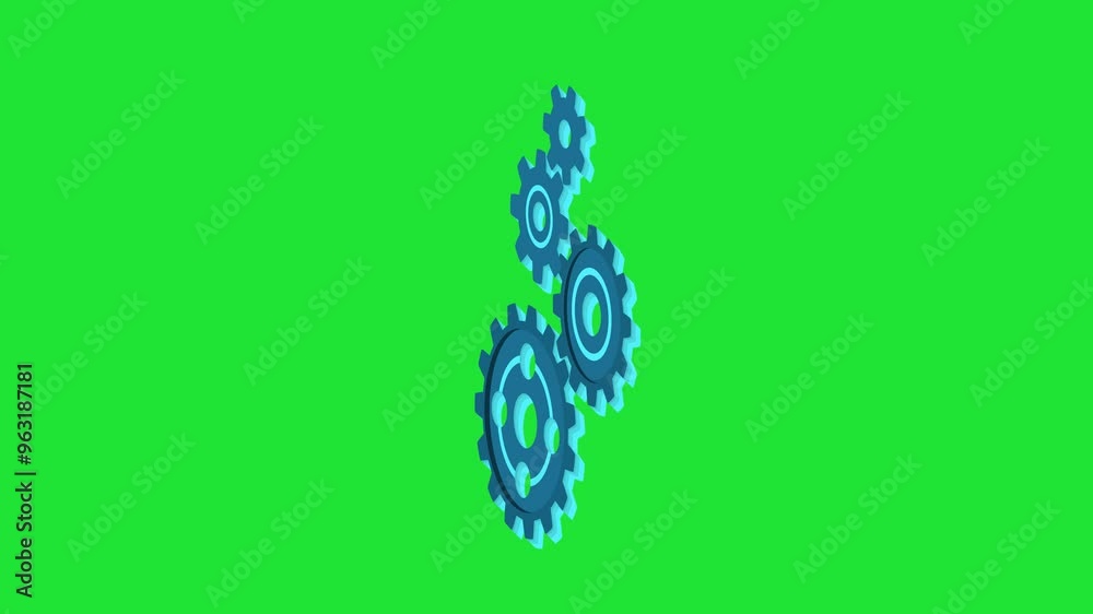 4K Animated violet gears spin looped video background. Animated gear ...