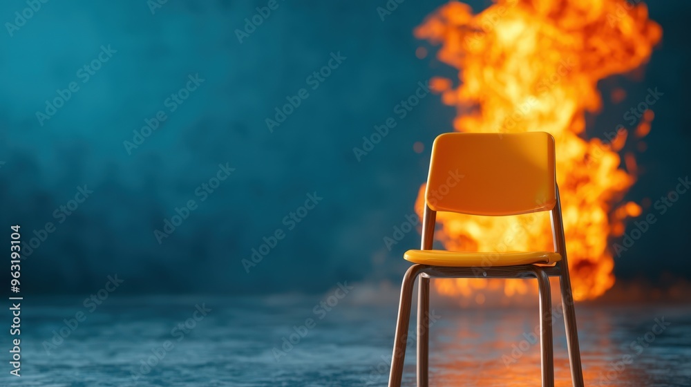 Depiction of a fire safety poster being used in a classroom setting ...