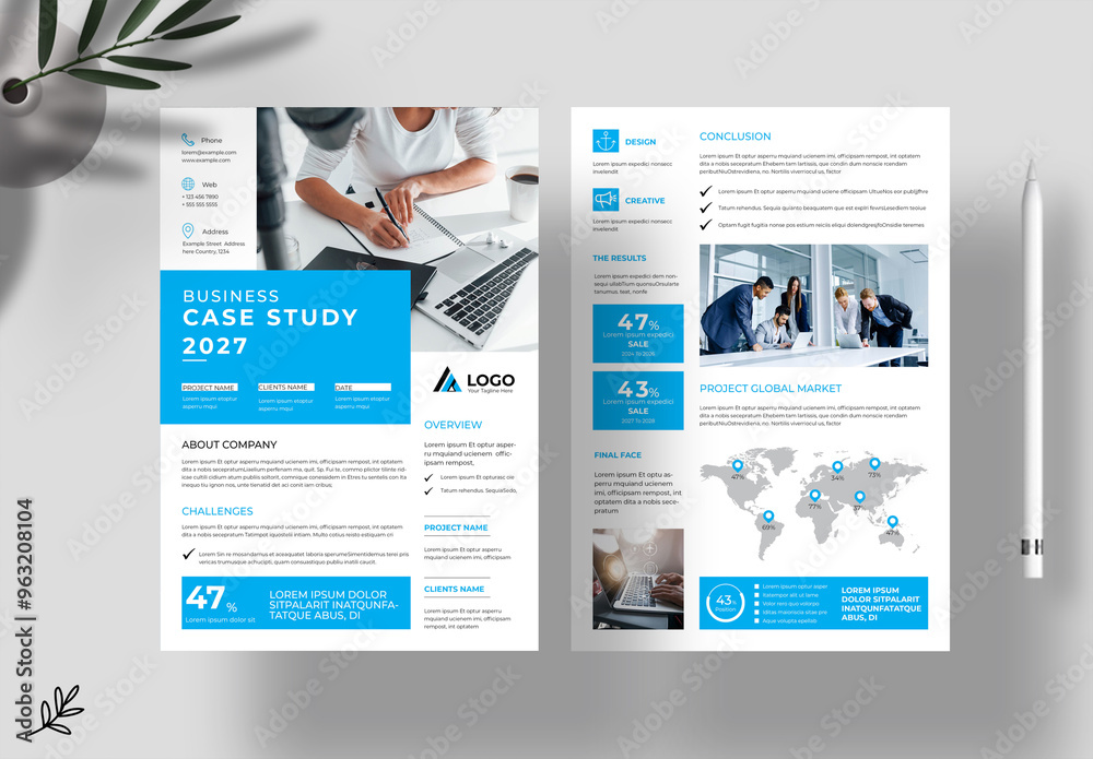 Business Case Study Layout Stock Template | Adobe Stock