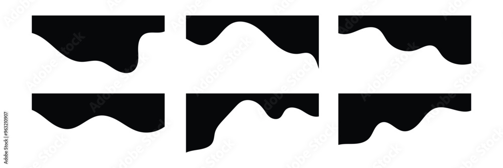 Website border, web page divider shapes. Geometric and organic ...