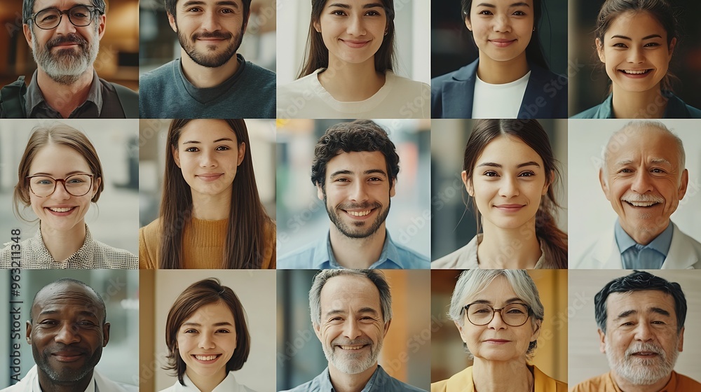 Many different professions collage Happy people portraits mix Lot ...